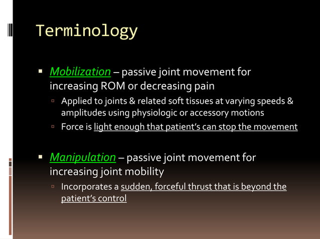 Joint mobilization | PPT | Physical Therapy | Wellness