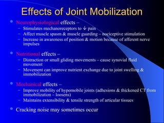 Joint mobilization techniques for physiotherapy students | PPT