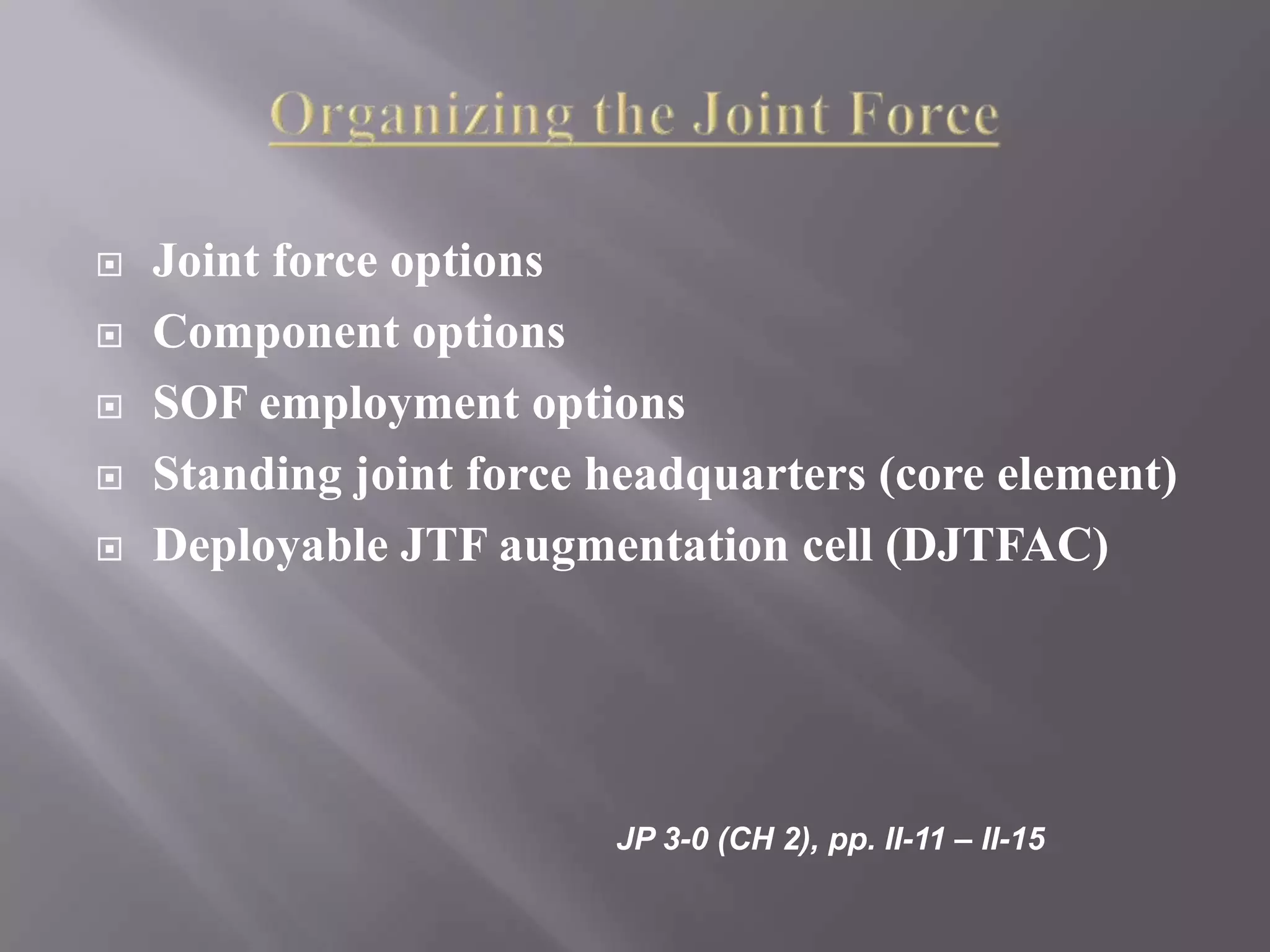 Joint operations | PPTX