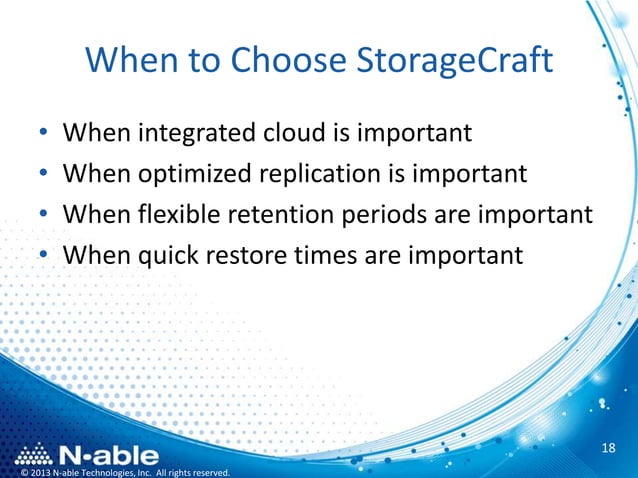 Backup Manager - StorageCraft from N-able | PPT