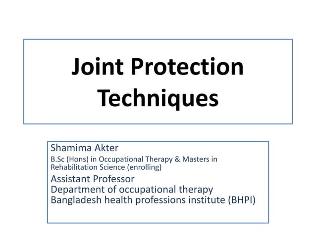 JOINT PROTECTION TECHNIQUES.pptx | Death, Injury, or Military Conflict ...