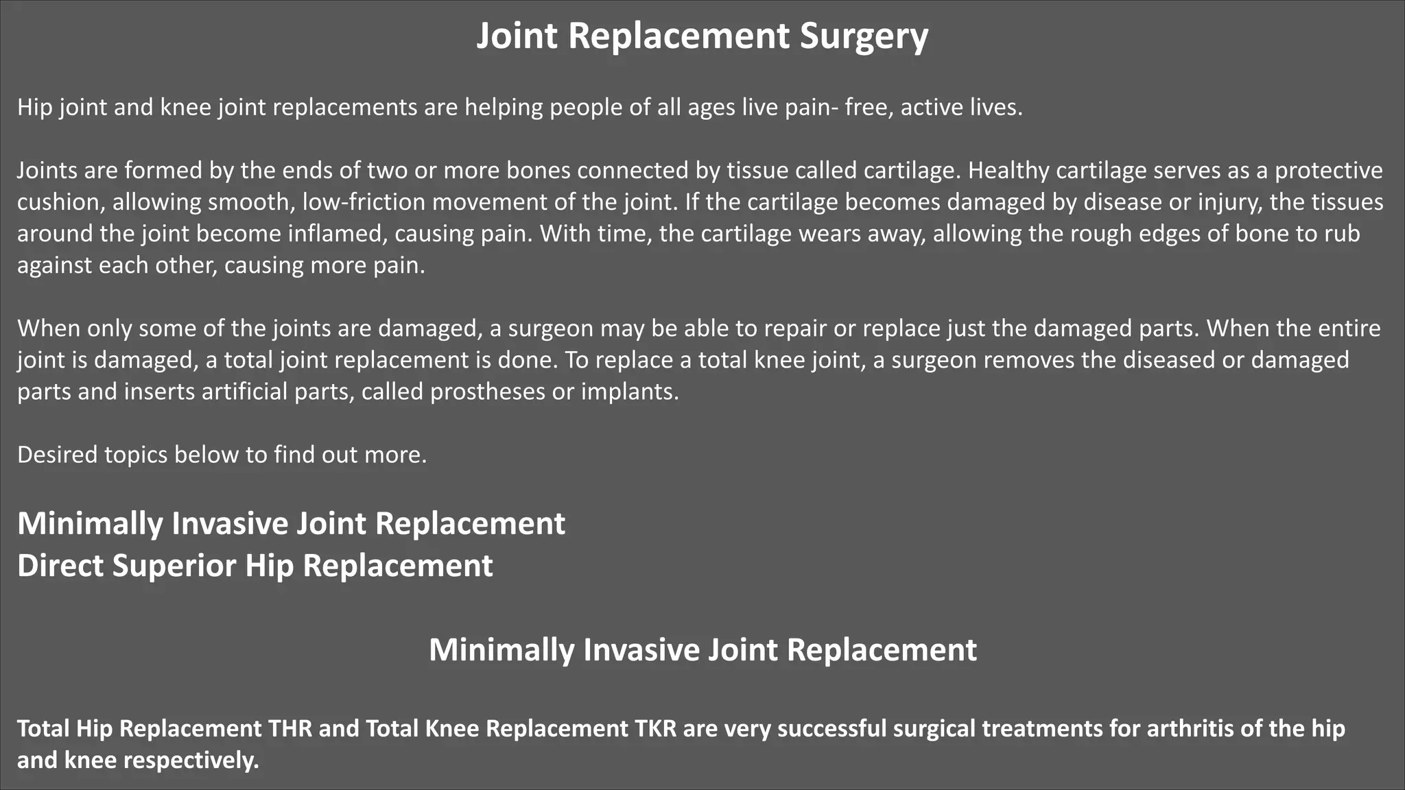 Joint replacement surgery | PDF