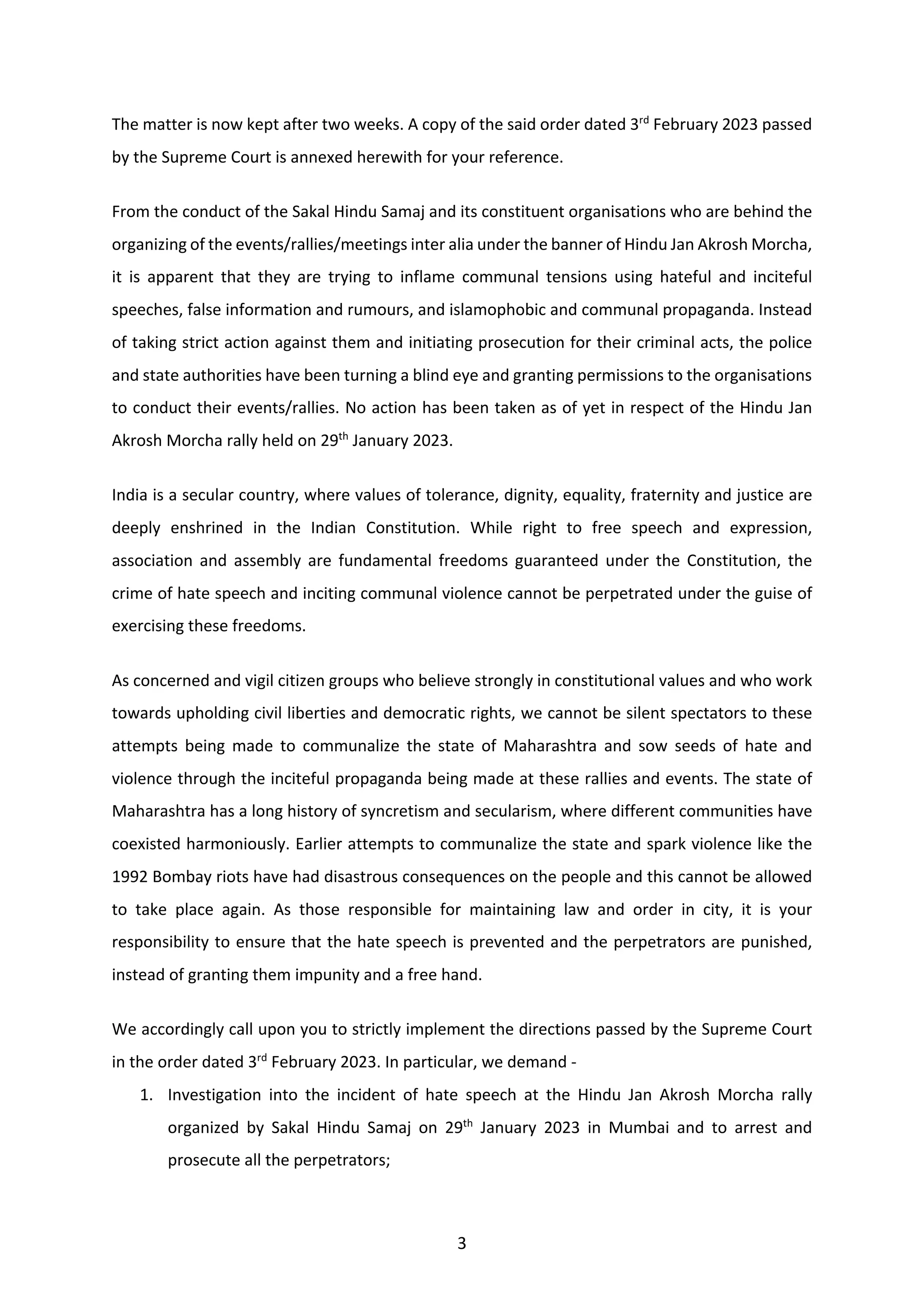 Joint Representation to police commissioner mumbai.pdf