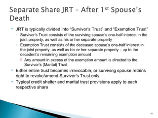Joint Revocable Trusts Update | PPT | Life Insurance | Insurance