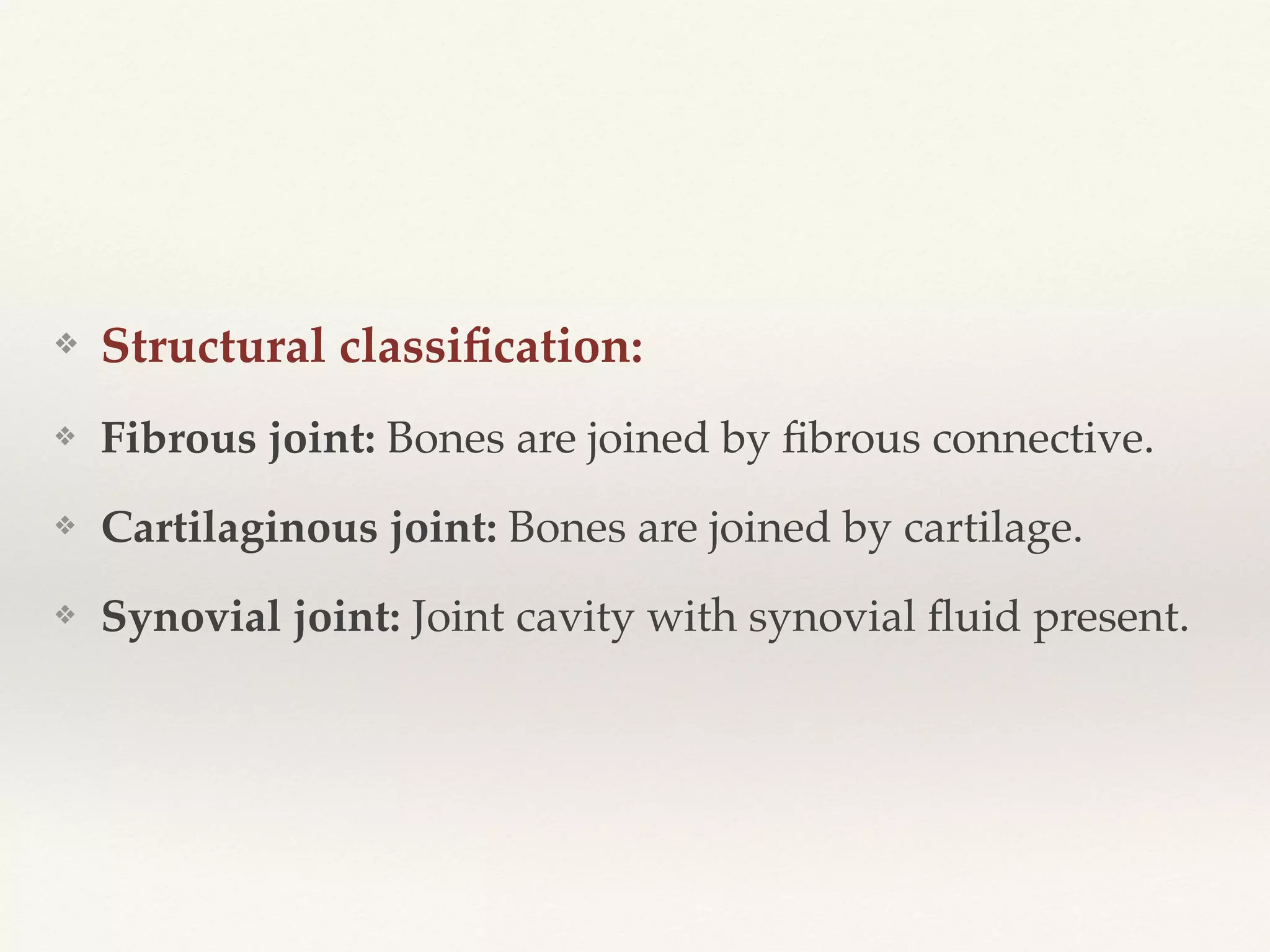 Classification of joints & joint mechanics | PDF