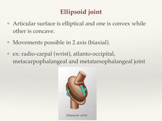 Classification of joints & joint mechanics | PDF