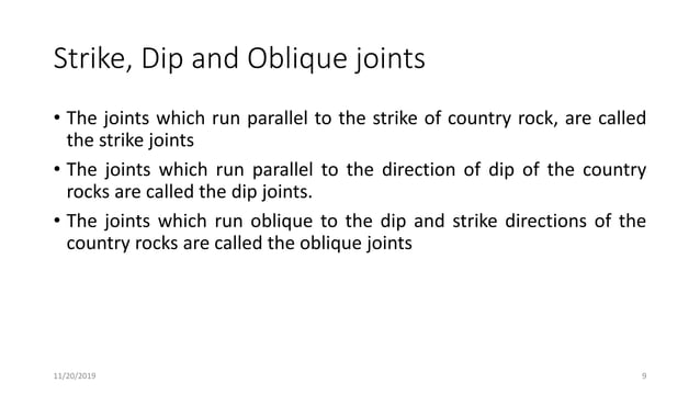 Joints | PPTX | Geology | Science