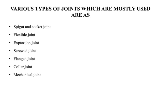 Water Pipe joints processes and spigot joint.pptx