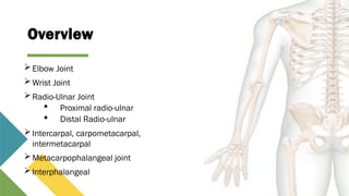Anatomy Medicine - Joints of the Upper Limb | PPT