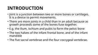 JOINTS ppt anatomy for medical and physiotherapy students | PPTX