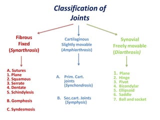 JOINTS ANATOMY .anatomy of joint pptx... | PPTX