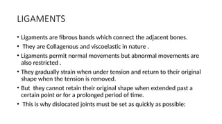 Joints and ligament with various types of joints | PPTX
