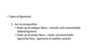 Joints and ligament with various types of joints | PPTX