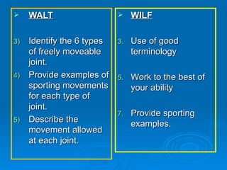Joints and sporting actions | PPT
