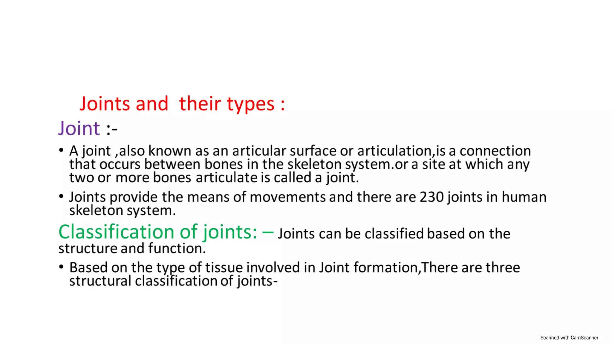 Joints and their types | PDF