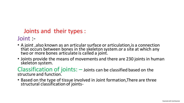 Joints and their types | PDF
