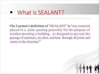 Joint sealants with new Technologies | PPT