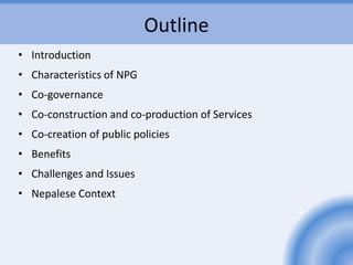Joint Secretary Paper: NPG co-governance co-construction and co ...
