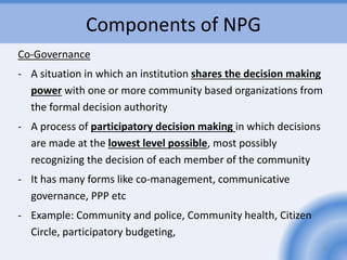 Joint Secretary Paper: NPG co-governance co-construction and co ...