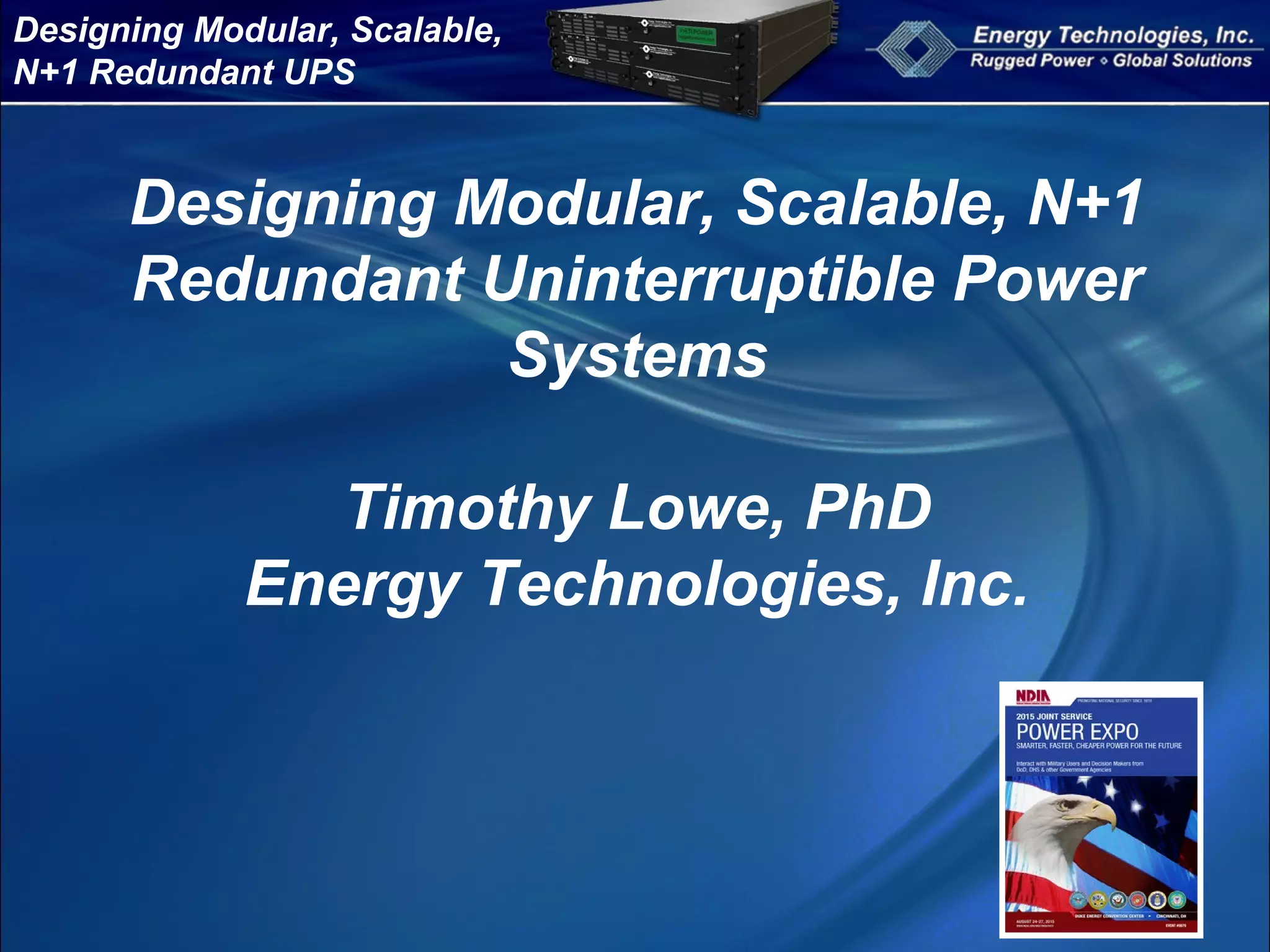Designing A Modular Scalable Redundant 1u Ups Ppt