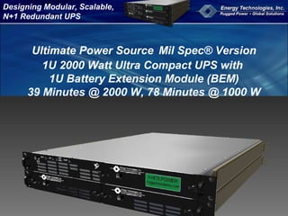 Designing a Modular, Scalable, Redundant, 1U UPS | PPT