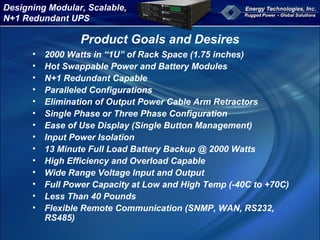 Designing a Modular, Scalable, Redundant, 1U UPS | PPT