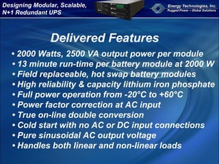 Designing a Modular, Scalable, Redundant, 1U UPS | PPT