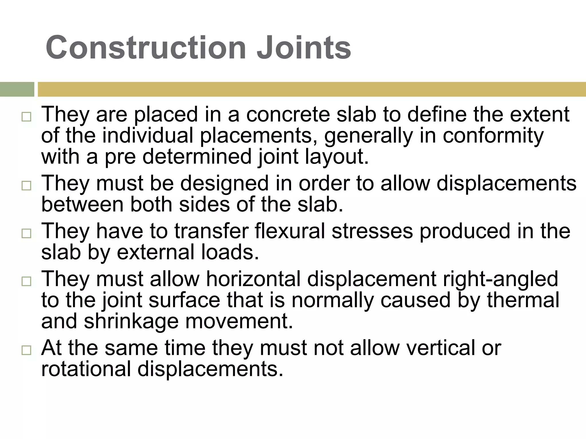 Joints in concrete | PPTX