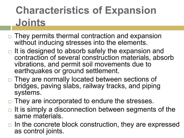 Joints in concrete | PPTX | Civil Engineering Industry | Industries