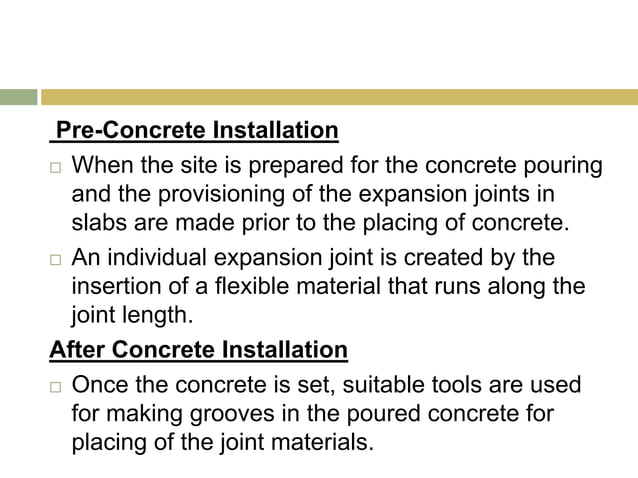 Joints in concrete | PPTX | Civil Engineering Industry | Industries