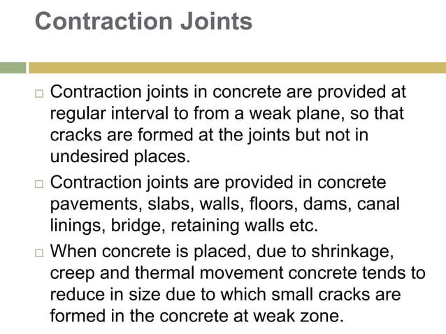 Joints in concrete | PPTX | Civil Engineering Industry | Industries