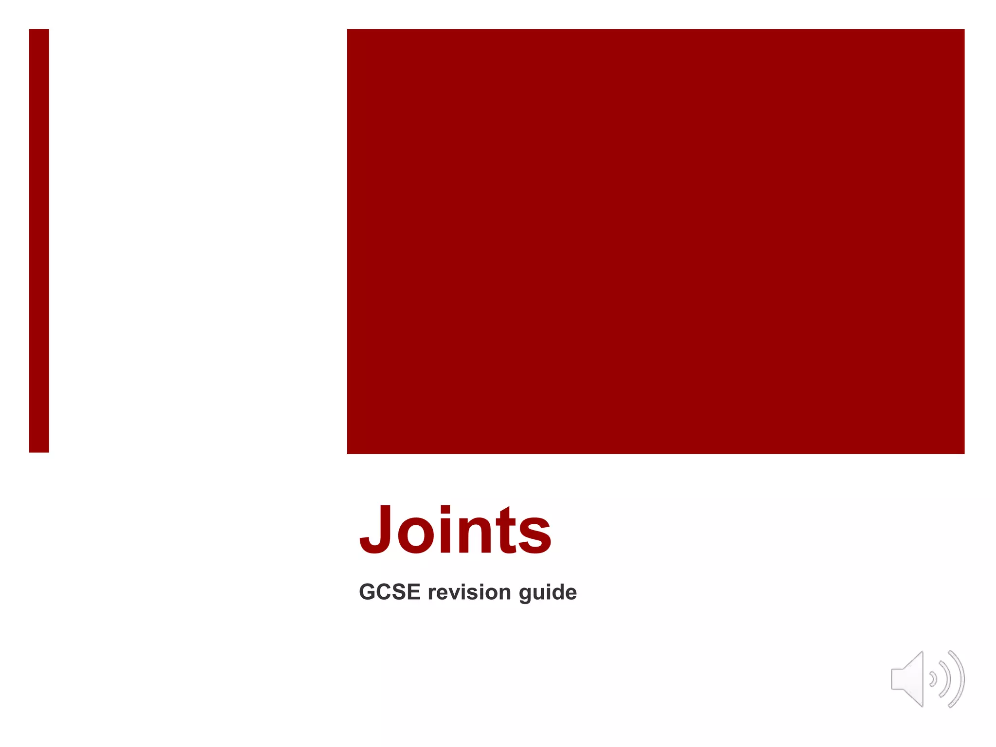 GCSE PE Revision: Joints | PPTX