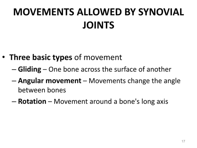 Joints and movements | PPTX | Death, Injury, or Military Conflict ...