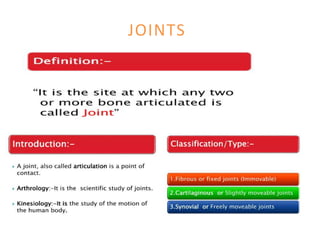 Joints, Movements & Muscles. | PPT