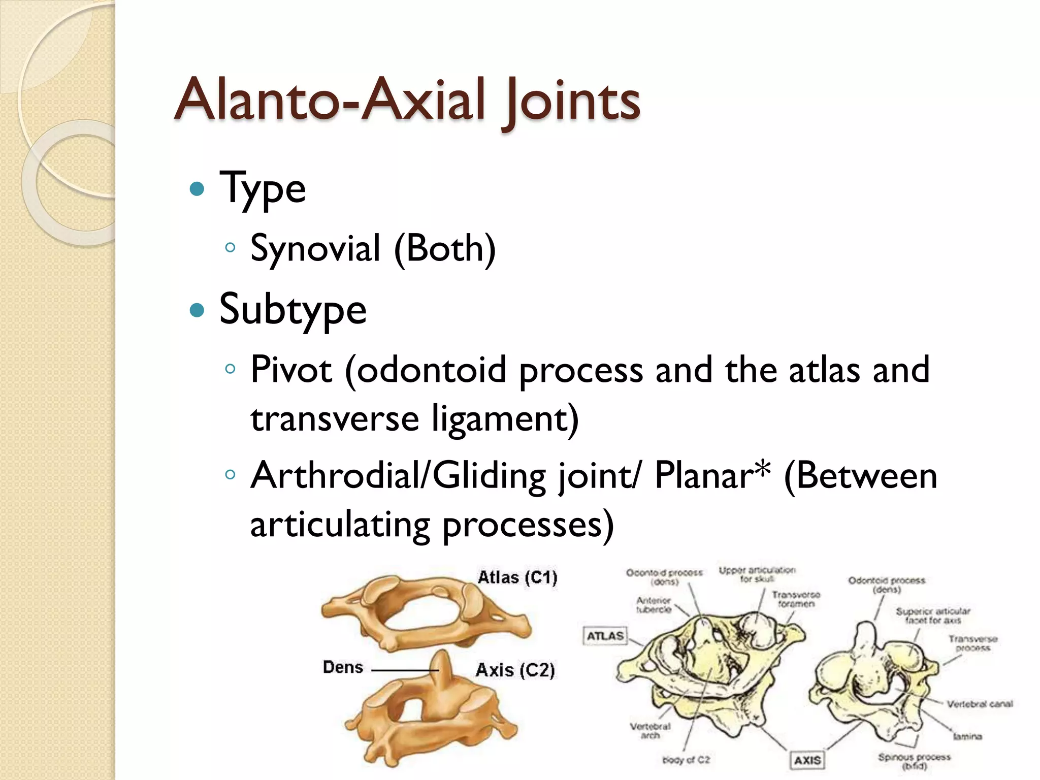 Types of Joint Present in the vertebral column (simplified version) | PPTX