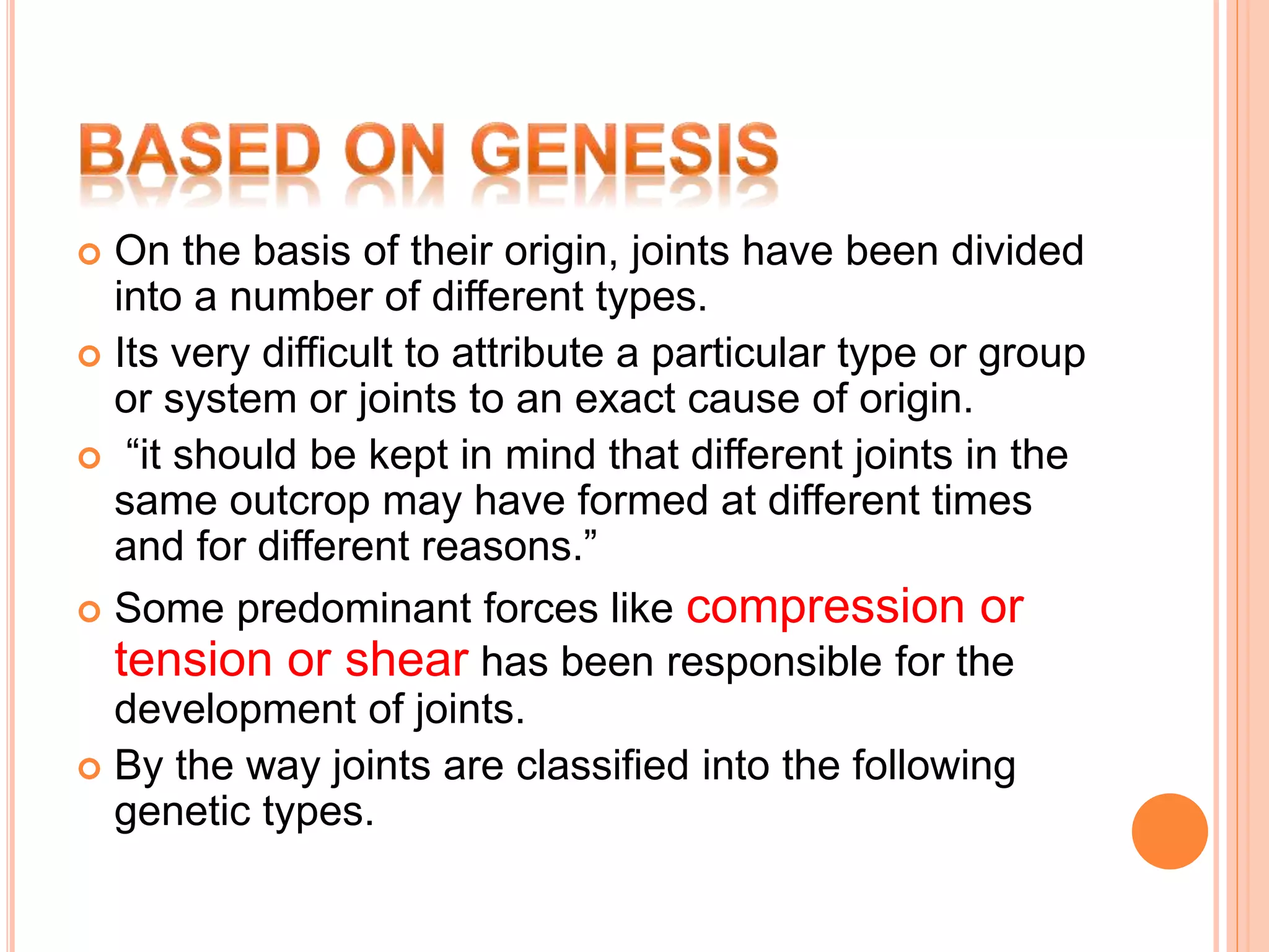 JOINTS - GEOLOGY | PPTX