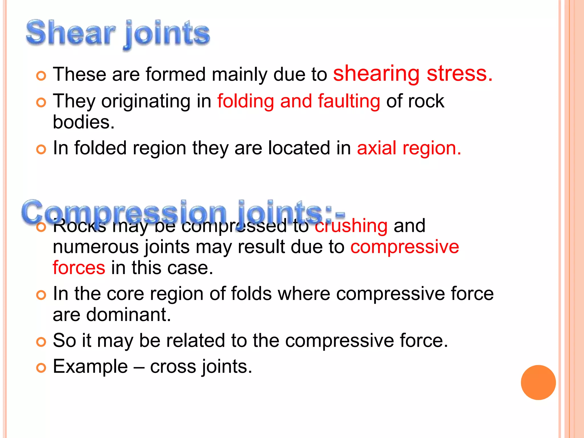 JOINTS - GEOLOGY | PPTX
