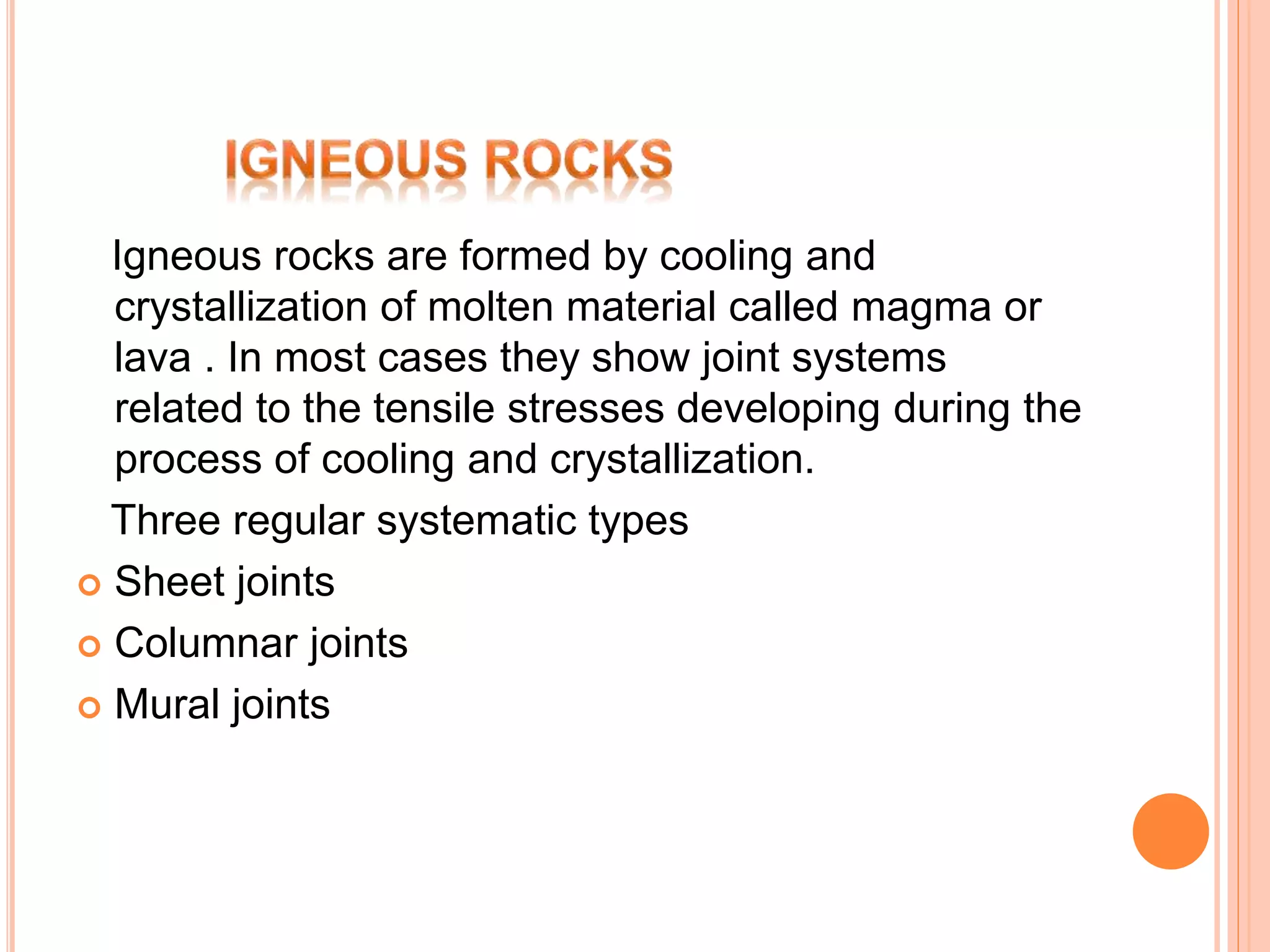 JOINTS - GEOLOGY | PPTX