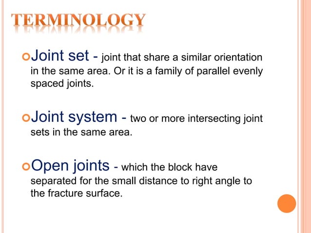 JOINTS - GEOLOGY | PPTX | Geology | Science