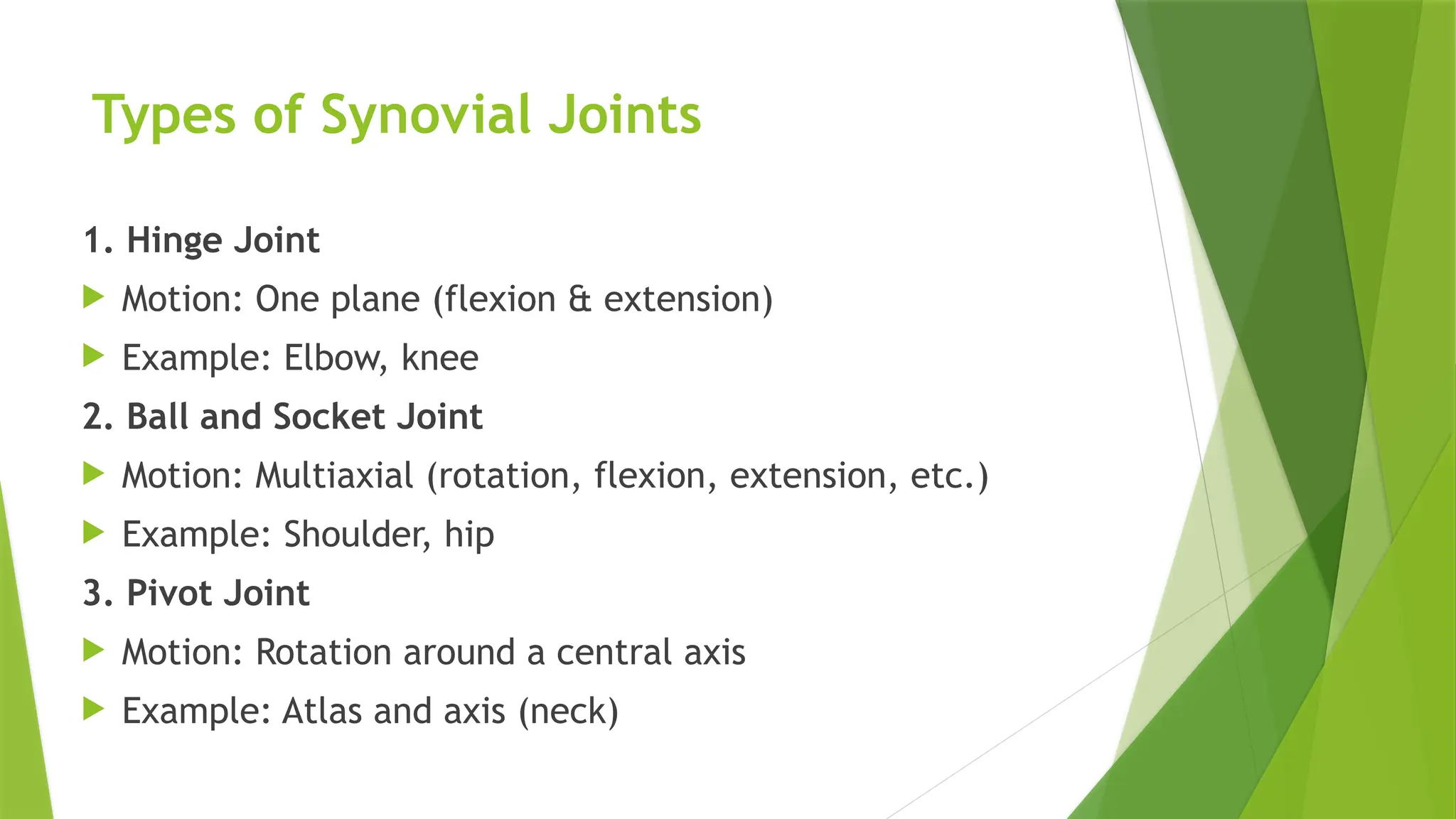 JOINTS, TYPES OF JOINTS AND FUNCTIONS.pptx