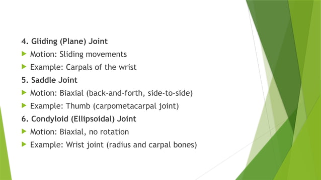 JOINTS, TYPES OF JOINTS AND FUNCTIONS.pptx