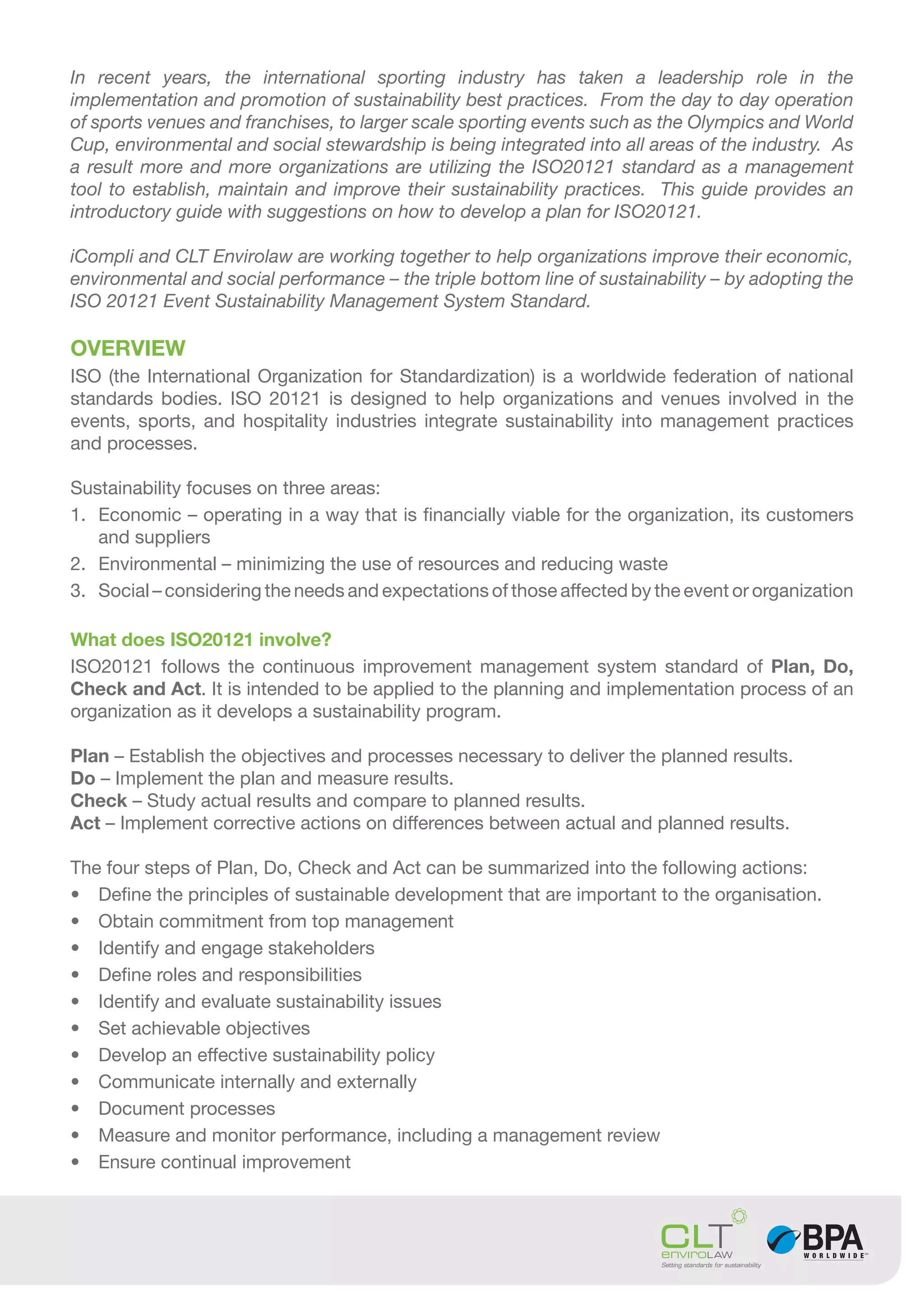 Introductory guide to the ISO 20121 Event Sustainability Management ...