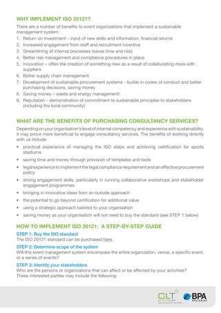 Introductory guide to the ISO 20121 Event Sustainability Management ...