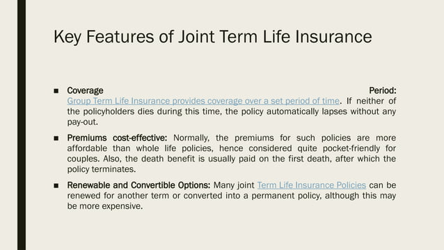 Joint Term Life Insurance vs Joint Whole Life Insurance.pptx | Free ...