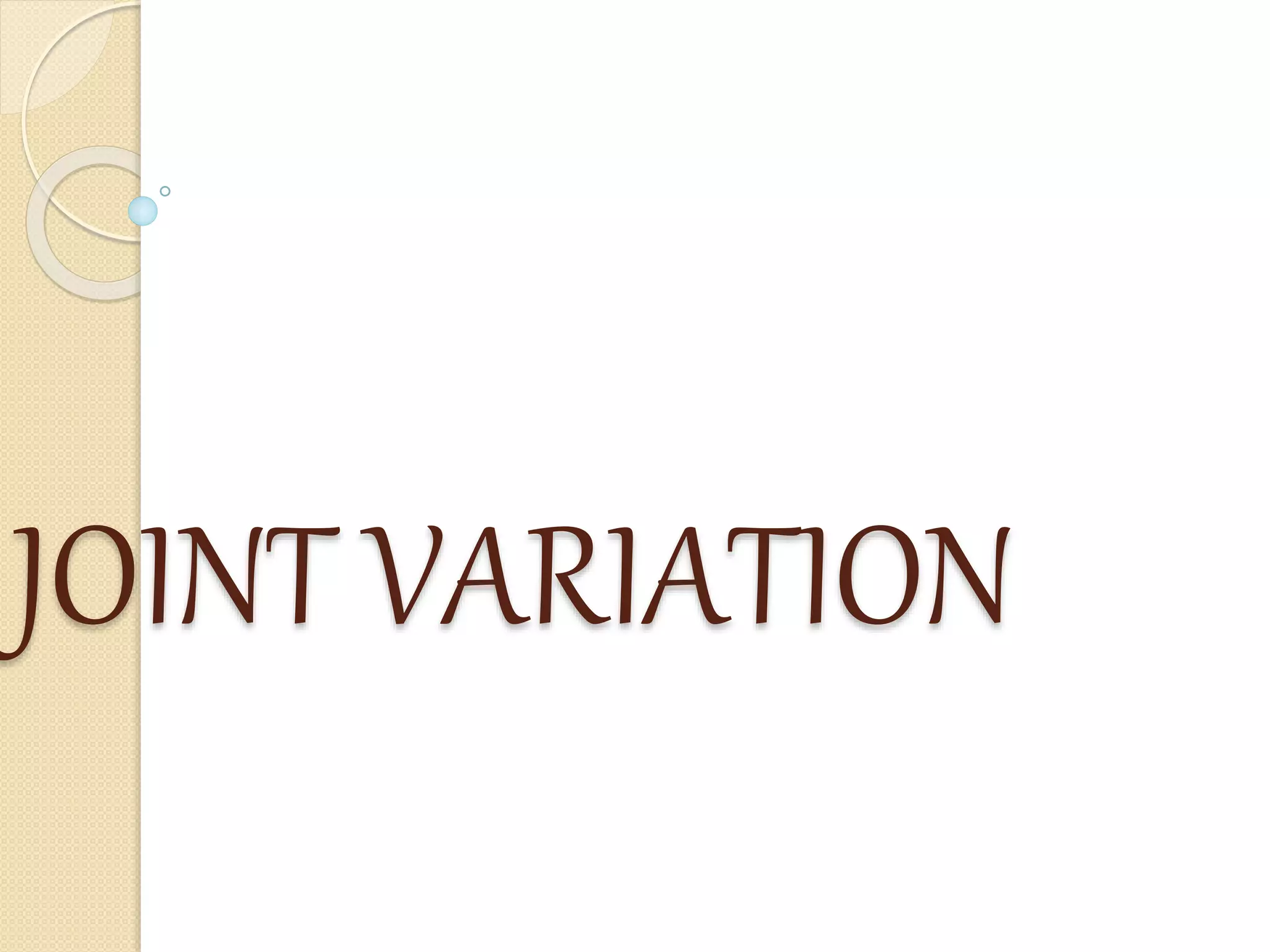 Joint variation | PPTX