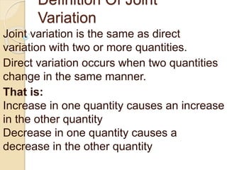 Joint variation | PPTX