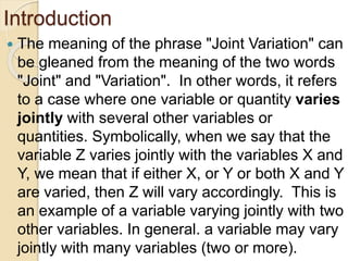 Joint variation | PPTX