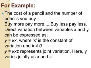 Direct Variation Examples
