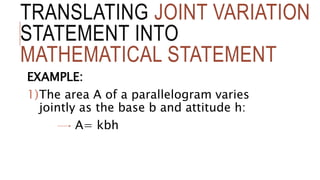 Joint variation | PPTX
