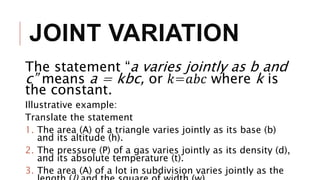 Joint variation | PPTX